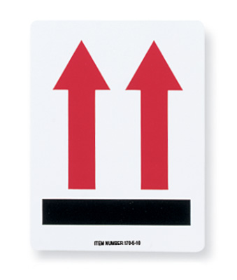 3" x 4" White International Handling Label - Up Arrows