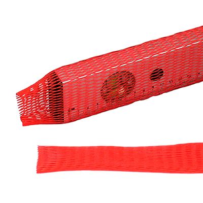 2" to 4" Diameter Protective Mesh Tubing - Red (164 ft.)